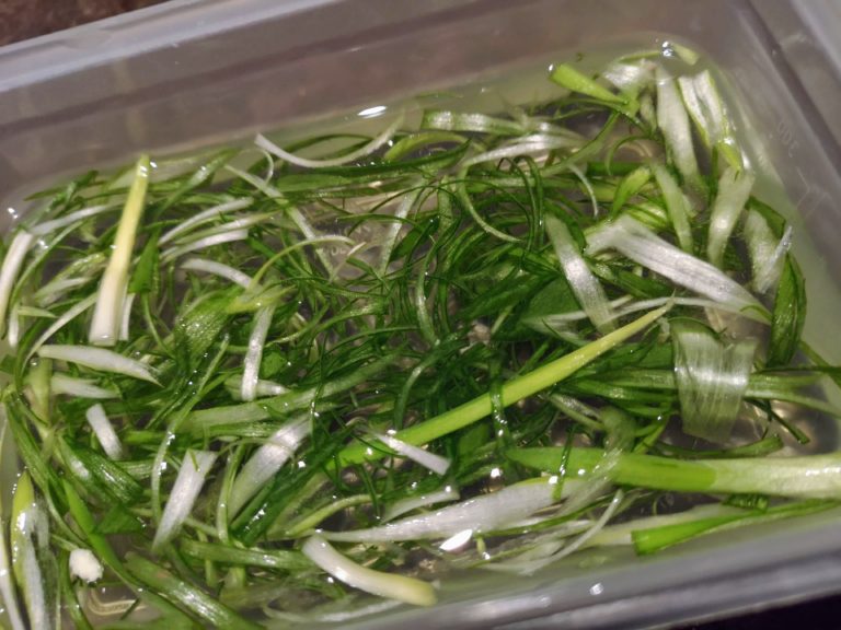 Seared Tuna Sashimi tossed with Angel Hair Spring Onions – recipe for ...